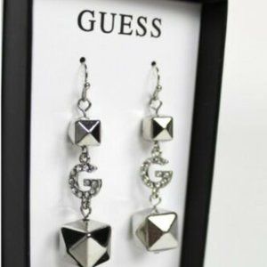 Guess | Jewelry | Guess Dangle Earrings G Logo Silvertone | Poshmark